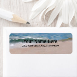 Ocean Shore Beach Return Address Label | Zazzle