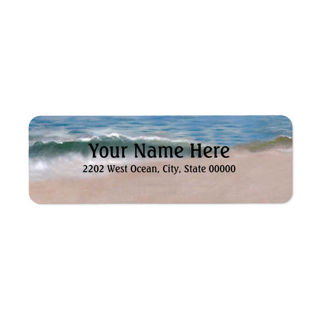 Ocean Shore Beach Return Address Label | Zazzle