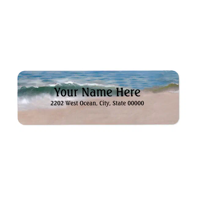 Ocean Shore Beach Return Address Label | Zazzle
