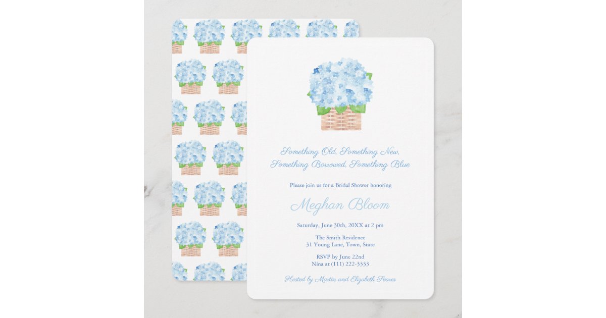 Ocean-Side Something Blue Theme Bridal Shower Invitation | Zazzle
