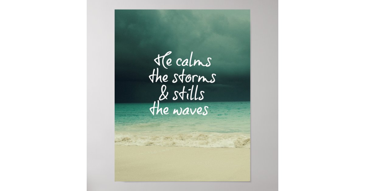 Ocean Storm with God Quote Poster | Zazzle