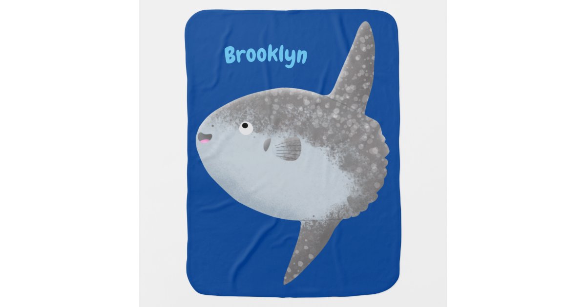 Ocean sunfish mola mola cute cartoon baby blanket | Zazzle