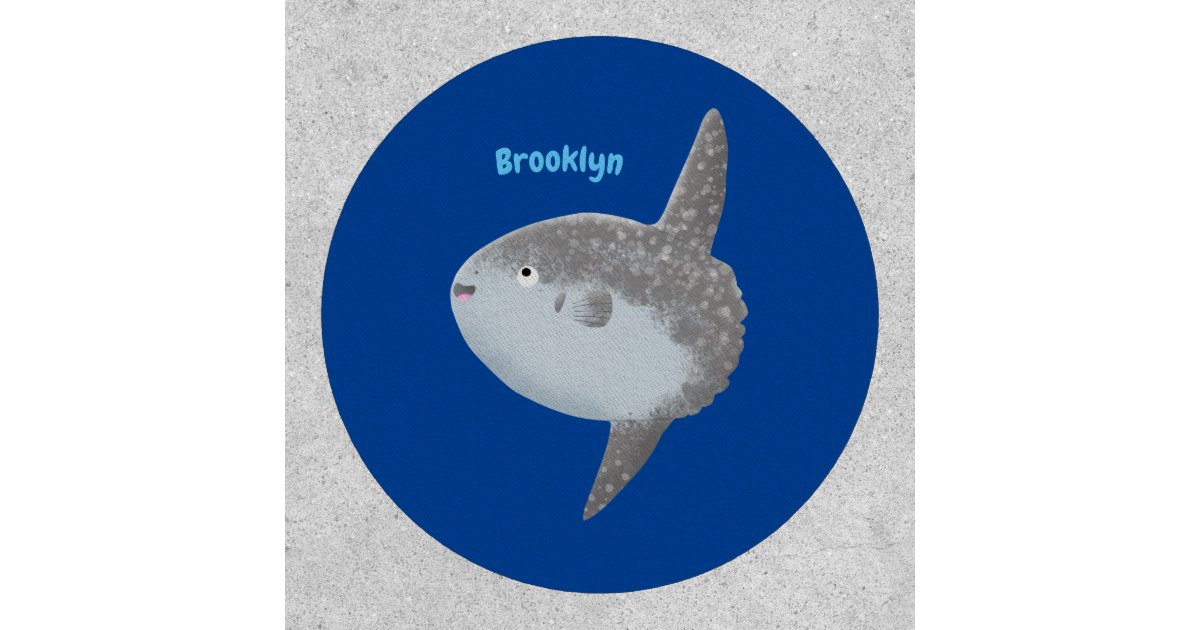 Ocean sunfish mola mola cute cartoon patch | Zazzle
