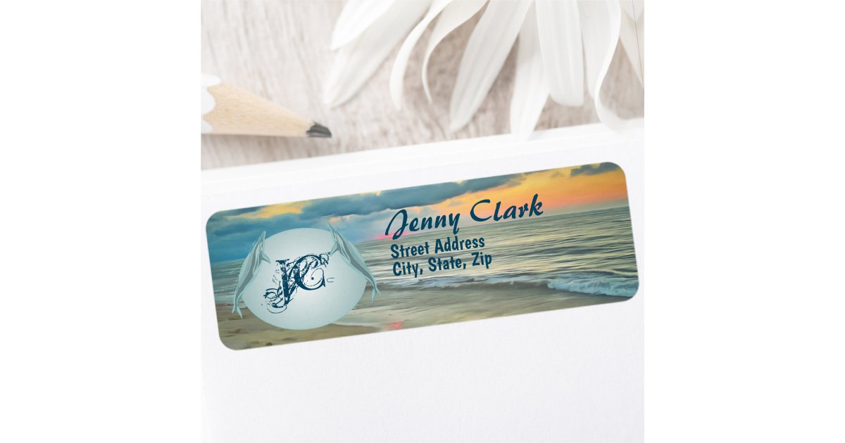 Ocean Sunset 0735 Address Label | Zazzle