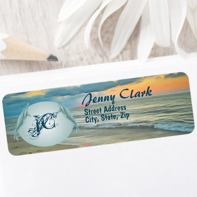 Ocean Sunset 0735 Address Label | Zazzle