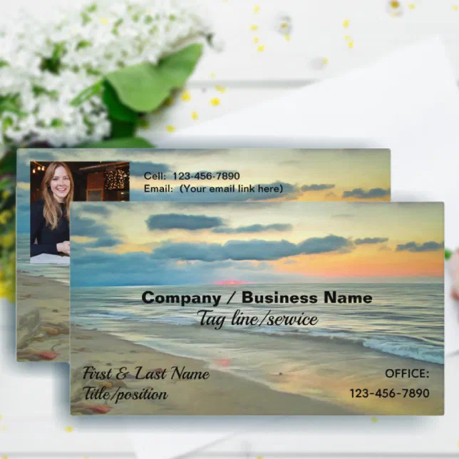 Ocean Sunset 0735 Business Card | Zazzle