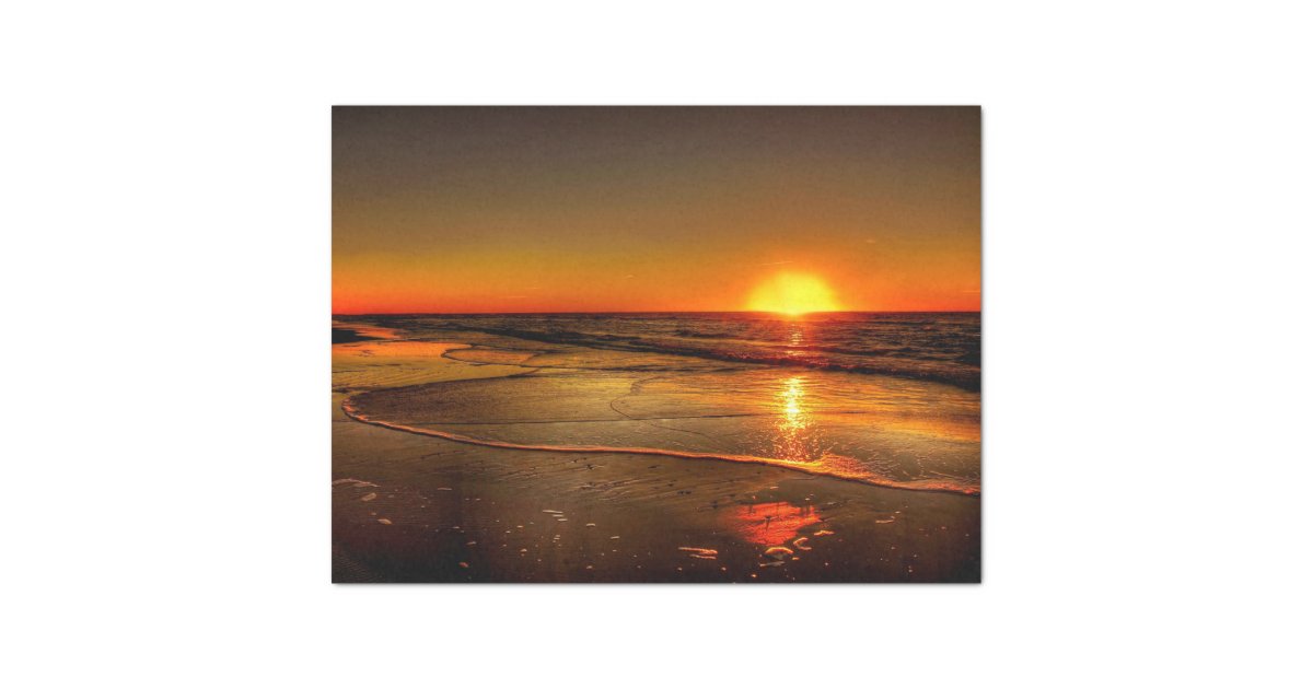 Ocean Sunset Beautiful Background Decoupage Tissue Paper | Zazzle