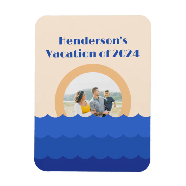 Ocean sunset minimalist scene magnet | Zazzle