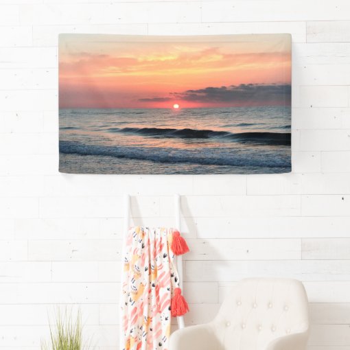 Ocean Sunset Photo Background or Backdrop Banner | Zazzle