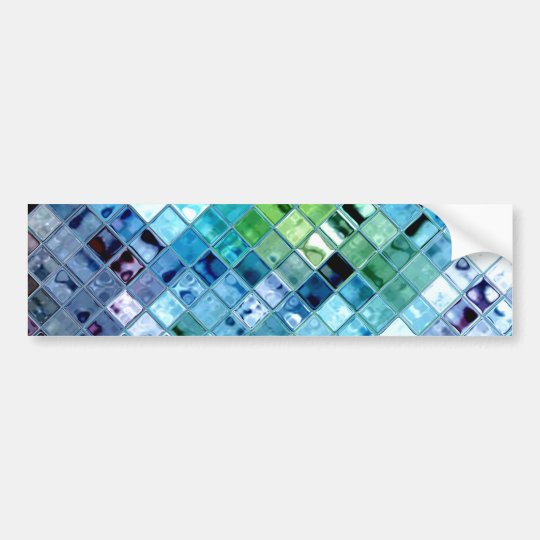 Ocean Teal Glass Mosaic Tile Art Bumper Sticker | Zazzle.com