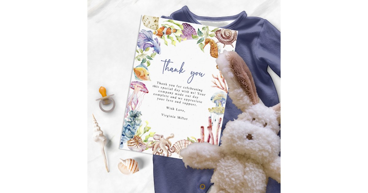 Ocean Thank You Card | Zazzle