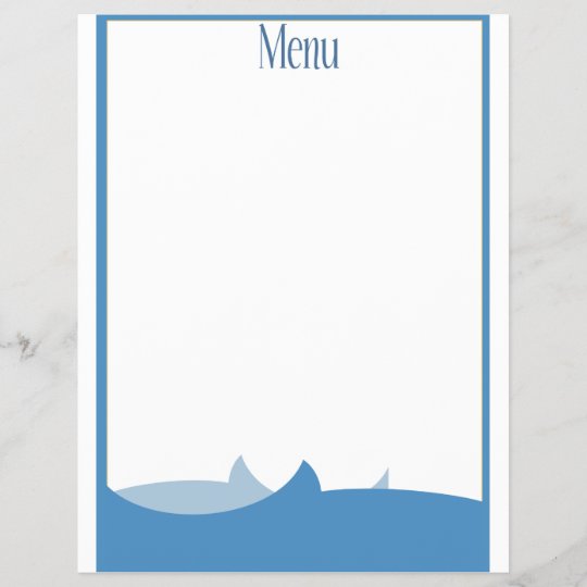 Ocean themed blank menu | Zazzle.com