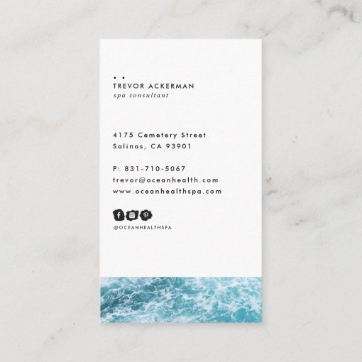 Ocean Tide Modern Business Card | Zazzle