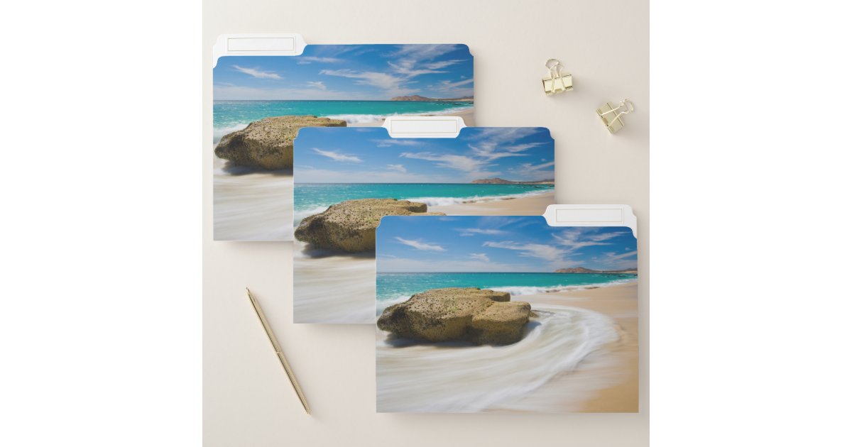 Ocean Tide Swirls On The Beach File Folder | Zazzle