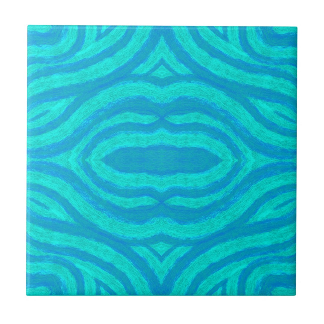 Ocean Tone Waves Ceramic Tile | Zazzle