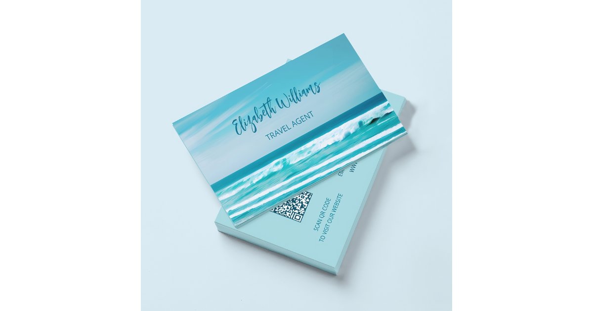 Ocean Travel Agent Qr Code Business Card Zazzle