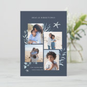 Ocean Treasures 4 Photo Coastal Christmas Holiday Card | Zazzle