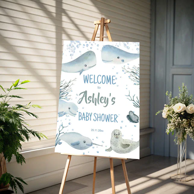 Ocean under sea marine baby shower welcome sign | Zazzle