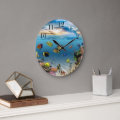 Ocean Underwater Coral Reef Tropical Fish Large Clock | Zazzle