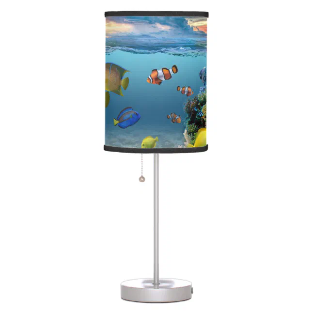 Ocean Underwater Coral Reef Tropical Fish Table Lamp | Zazzle