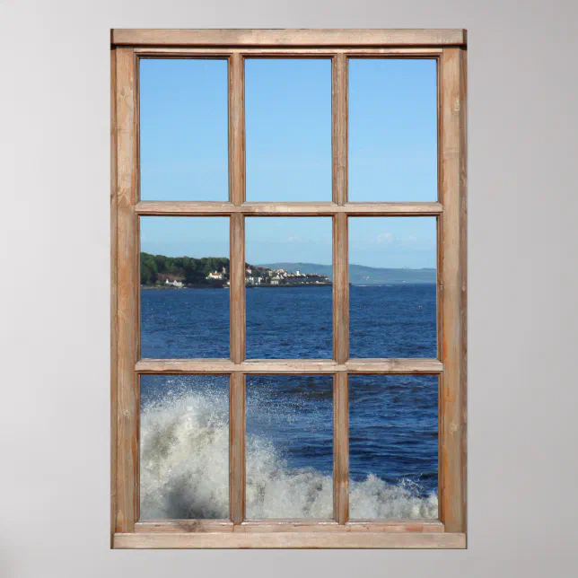 Ocean View from a Window with Sea Spray Poster | Zazzle
