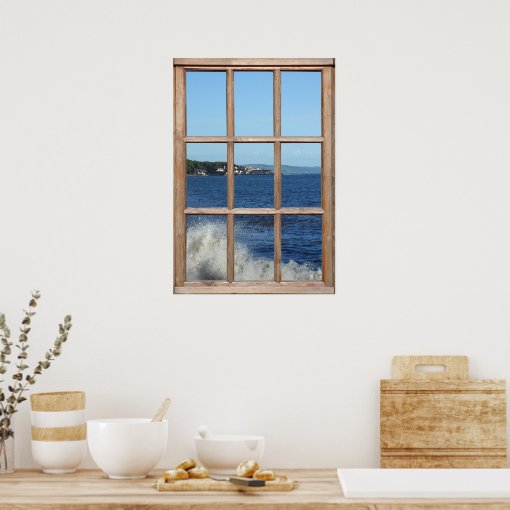 Ocean View from a Window with Sea Spray Poster | Zazzle