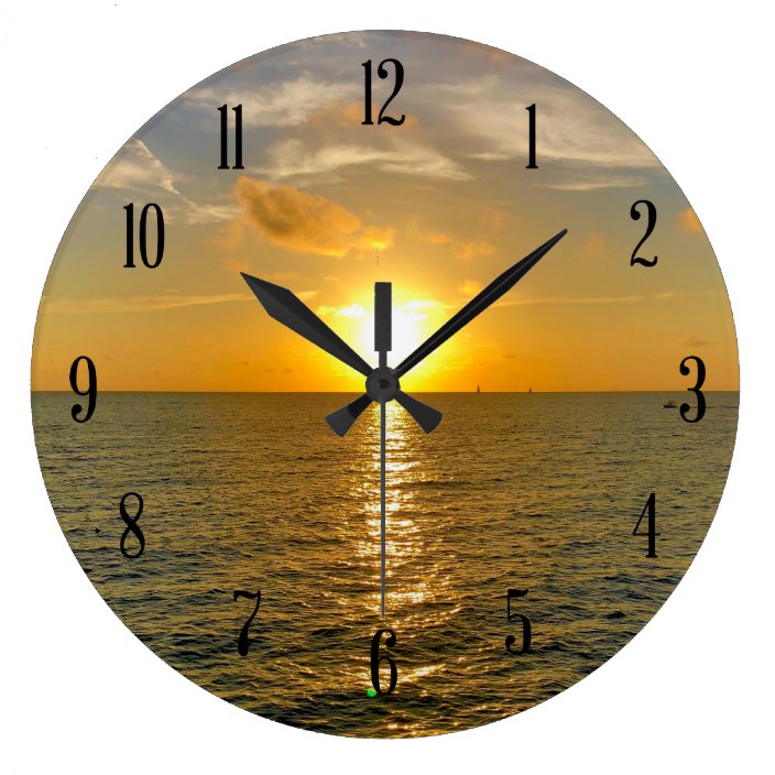 Ocean View Sunset Large Clock | Zazzle.com