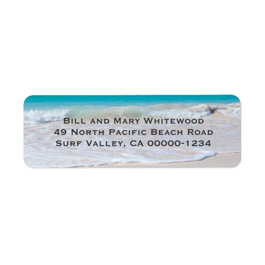 Ocean Water and Beach Sand Return Address Labels | Zazzle.com
