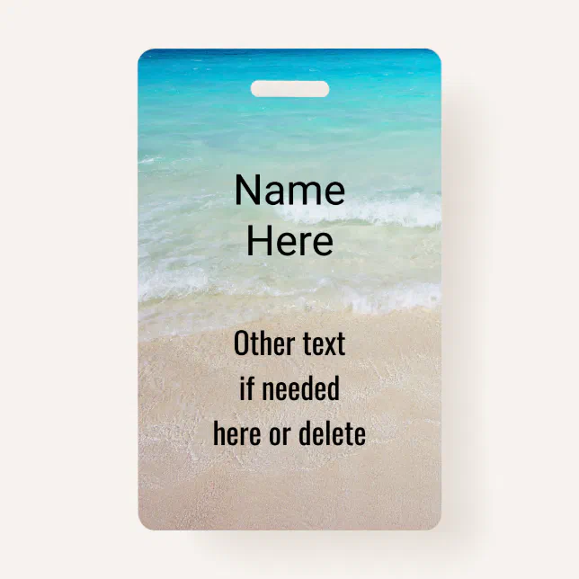 Ocean Water Beach Scene Custom Badge | Zazzle