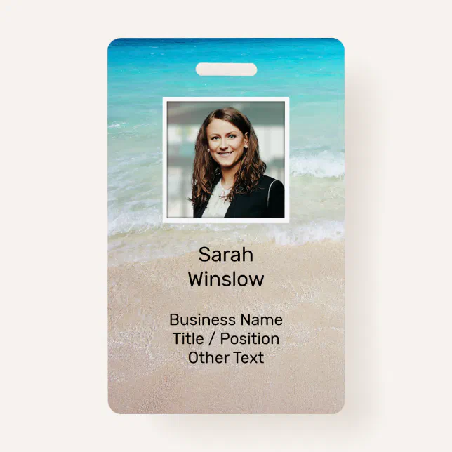 Ocean Water Beach Scene Photo Custom Badge | Zazzle