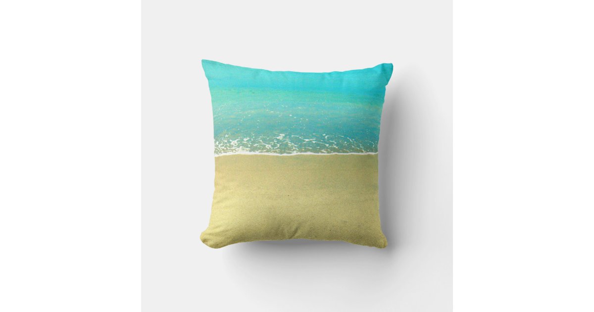 Ocean Wave Beach Sand Pillow | Zazzle
