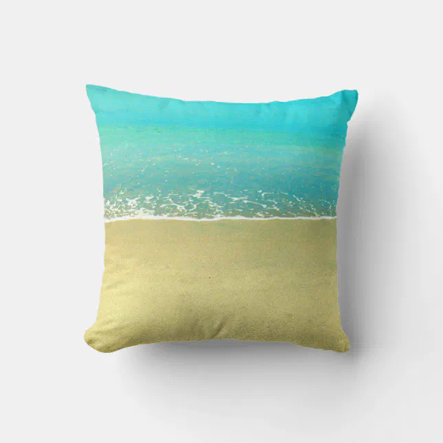 Ocean Wave Beach Sand Pillow | Zazzle