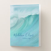 Ocean Wave Sea Travel Business Aqua Blue Modern Pocket Folder | Zazzle