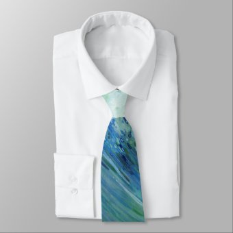 Ocean Wave Surfer Tie Beach Wedding by Juul | Zazzle