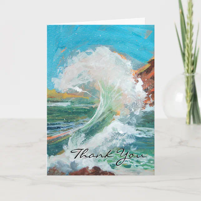 Ocean Wave Thank You Card | Zazzle