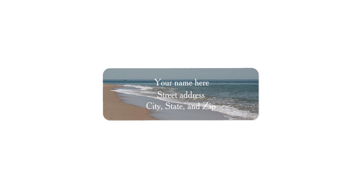 Ocean waves and beach label | Zazzle