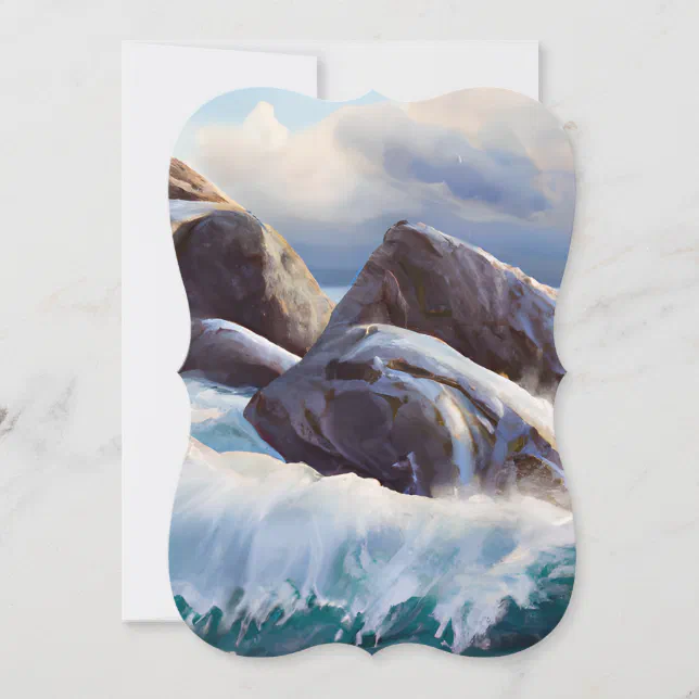 Ocean Waves and Stormy weather Note Card | Zazzle