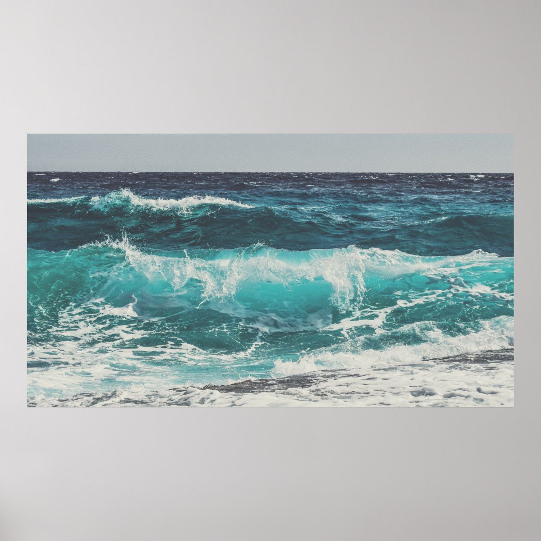 Ocean Waves at the Beach Photo Poster | Zazzle