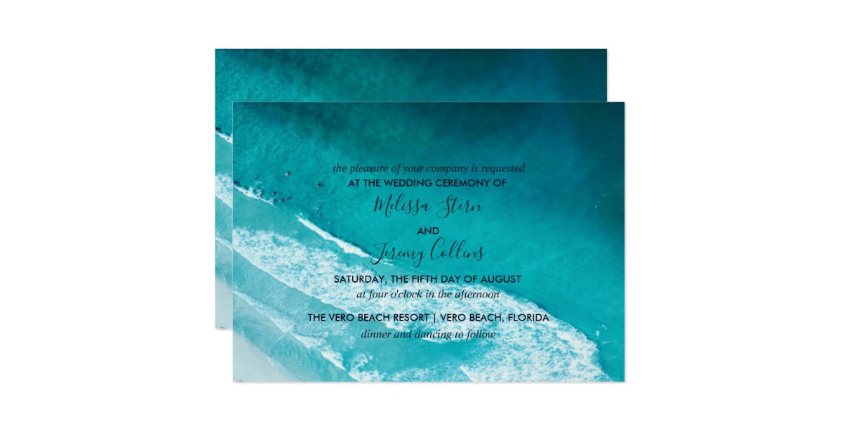 Ocean Waves Beach Wedding Invitation | Zazzle.com