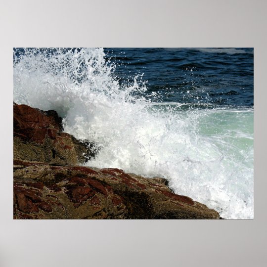 Ocean Waves Crashing against the Rocks Poster | Zazzle.com