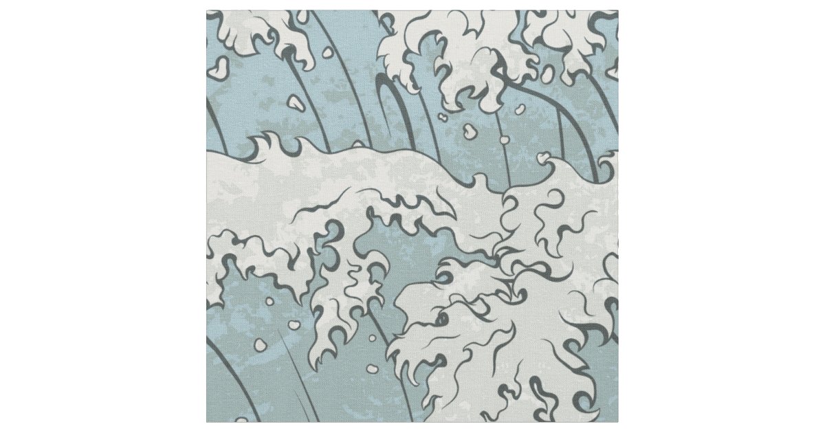Ocean Waves Fabric | Zazzle