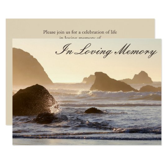 Ocean Waves Memorial Service Funeral Announcement | Zazzle.com