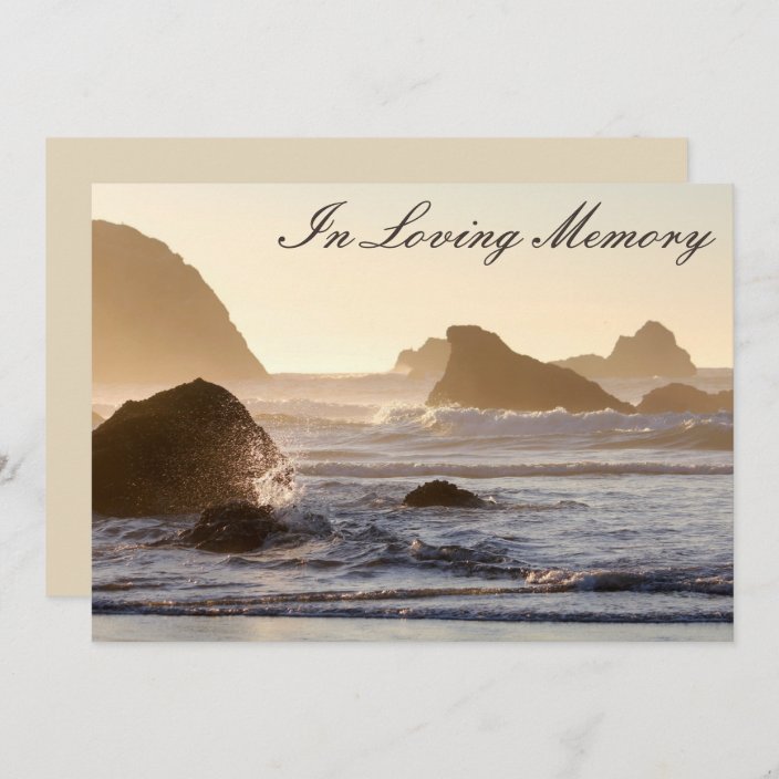 Ocean Waves Memorial Service Funeral Announcement | Zazzle.com