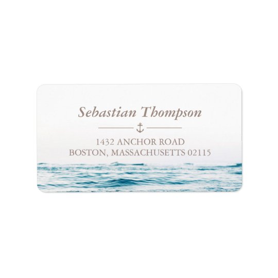 Ocean Waves Nautical Label | Zazzle.com