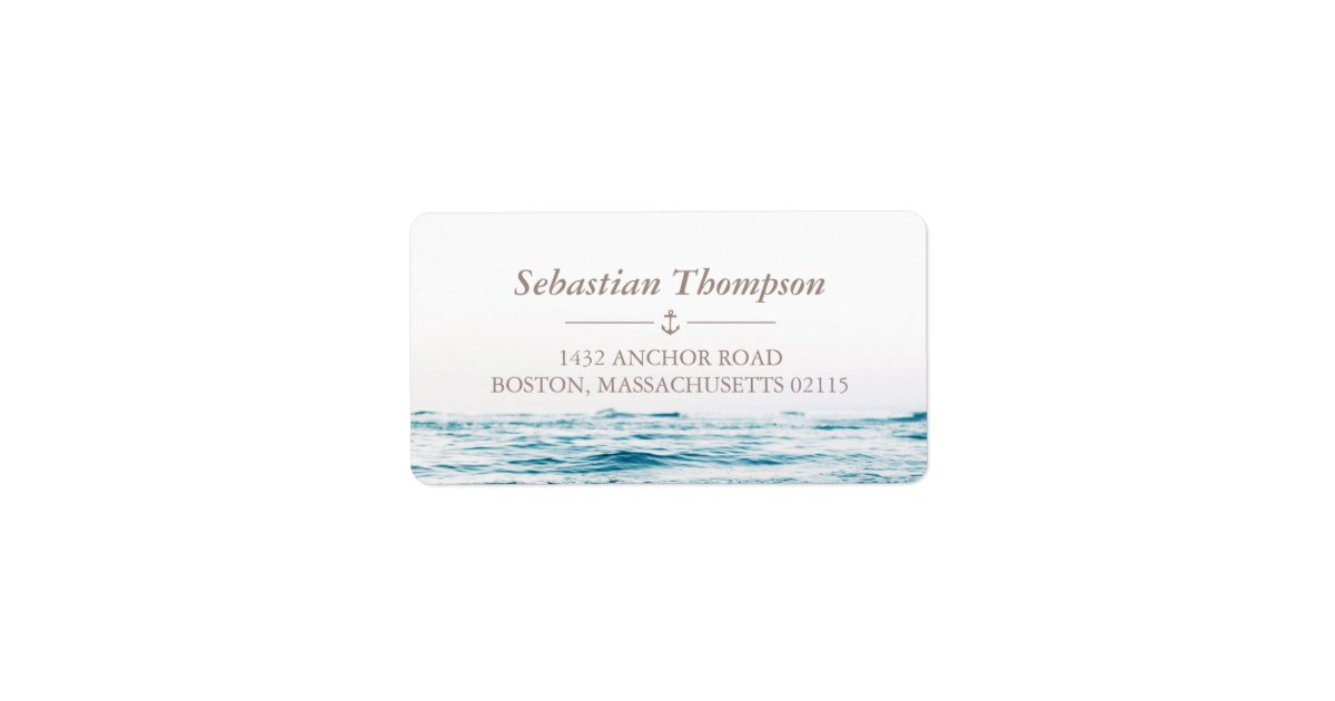 Ocean Waves Nautical Label | Zazzle