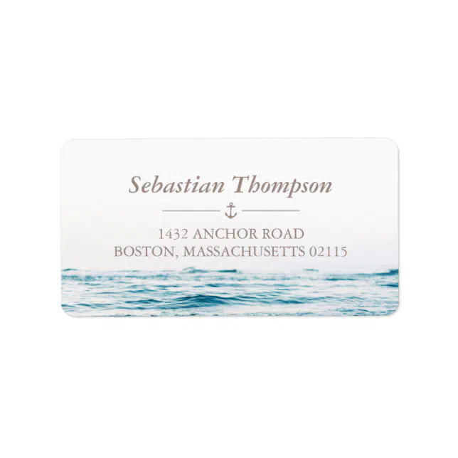 Ocean Waves Nautical Label | Zazzle