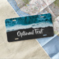Ocean Waves On Black DIY Name License Plate | Zazzle