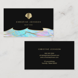 ocean waves seashell logo business card | Zazzle