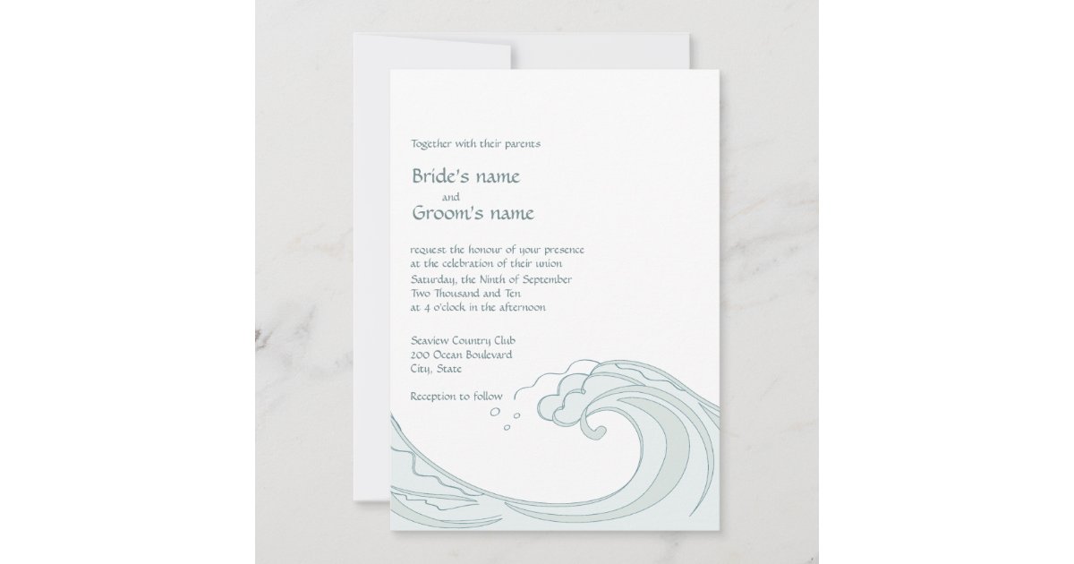 Ocean Waves Wedding Invitations | Zazzle