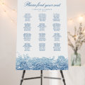 Ocean Waves Wedding Navy Blue Seating Chart Foam Board | Zazzle